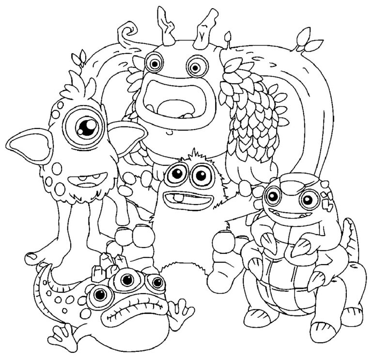 My Singing Monsters Characters Coloring Pages